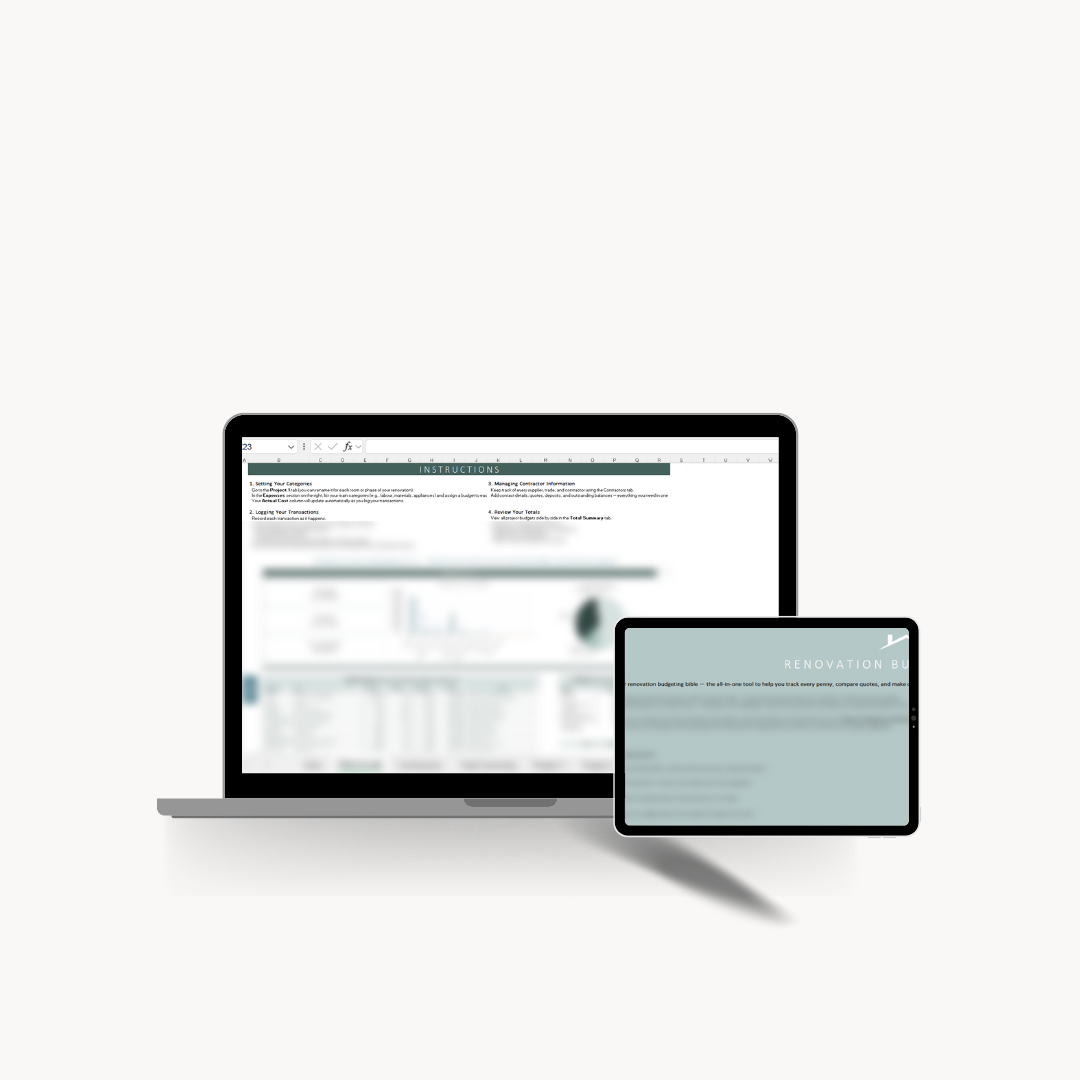 Renovation Budget Planner (Editable Excel Tool) – The Reno. Edit